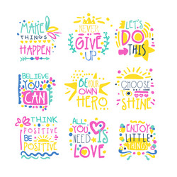 Short possitive messages inspirational quotes Vector Image