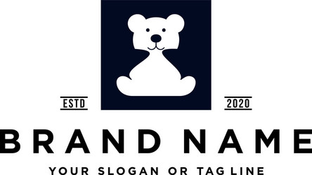 Baby bear logo design Royalty Free Vector Image