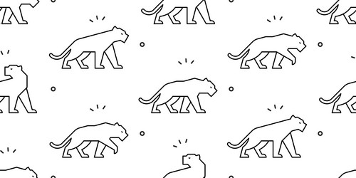 Seamless pattern with panthers Royalty Free Vector Image