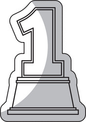 Trophy number one award isolated icon Royalty Free Vector