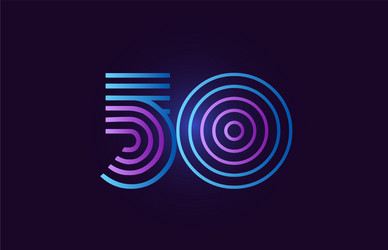 Pink line 50 number logo icon design creative Vector Image