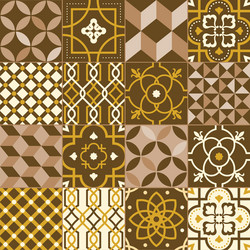 Set of square ceramic tiles with elegant Vector Image