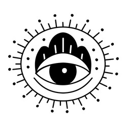 Evil doodle eye hand drawn witchcraft eye Vector Image
