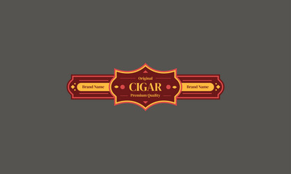 Flat design of cigar label template Royalty Free Vector