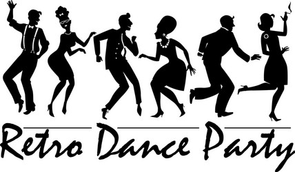 Young man dancing retro dancer Royalty Free Vector Image