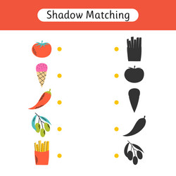 Shadow matching game for kids worksheets Vector Image