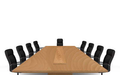 Wooden conference table and chairs in white ro Vector Image