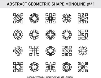Abstract geometric shape monoline 40 Royalty Free Vector