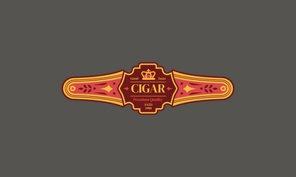 Flat design of cigar label template Royalty Free Vector
