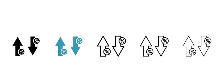 High and low percent arrow icon Royalty Free Vector Image