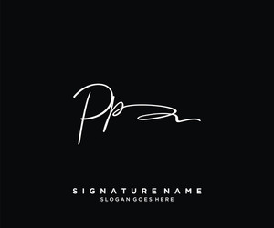 Pp initial logo with colorful circle template Vector Image