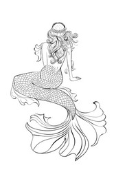 Cute cartoon mermaid Royalty Free Vector Image