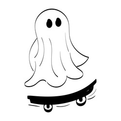 Spooky outline drawing - black and white Vector Image