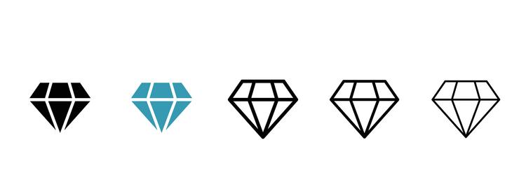 High potency icon set diamond product symbol Vector Image