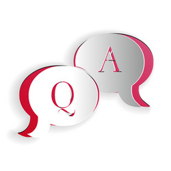Paper cut question and answer mark in speech Vector Image