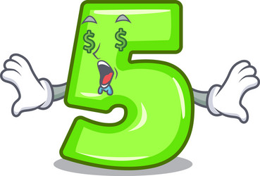 Boxing winner cartoon number five engraved Vector Image