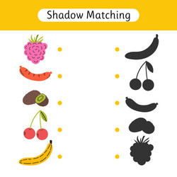 Shadow matching game for kids worksheets Vector Image