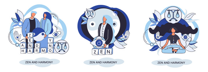 Zen and harmony metaphor meditation practice Vector Image