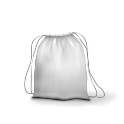 Realistic simple white sport backpack bag isolated