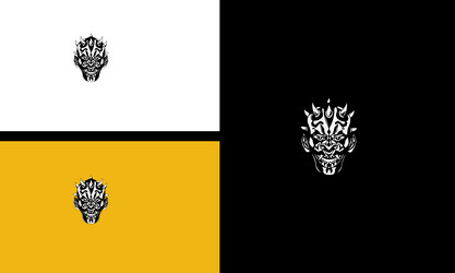 Head devil with horn outline design Royalty Free Vector