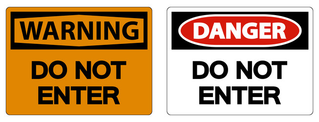 Warning do not enter symbol on white background Vector Image