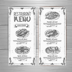 Hand drawing restaurant menu design Royalty Free Vector