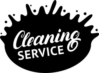Hand written lettering cleaning service logo label