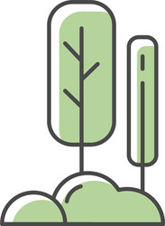 Trimming trees rgb color icon Royalty Free Vector Image