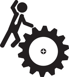 Person and gear icon Royalty Free Vector Image