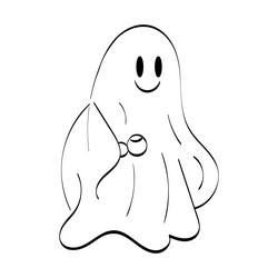 Spooky outline drawing - black and white Vector Image