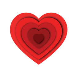 Abstract heart shape love concept made in layered Vector Image