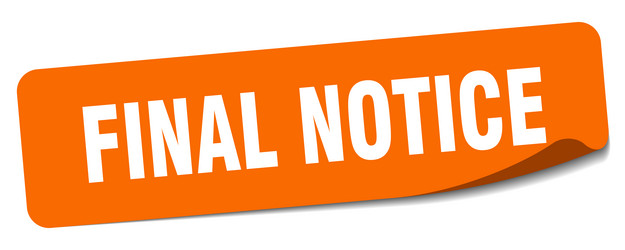 Final notice sticker label Royalty Free Vector Image