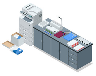 Isometric multifunction office printer office Vector Image