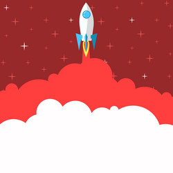Rocket ship launching fast straight up Royalty Free Vector