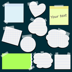 White paper sheets with scotch tape set sticky Vector Image