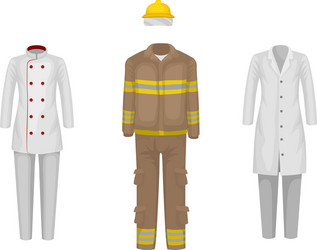 Working uniform set wear and clothing suit Vector Image