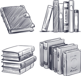 Hand drawn book retro sketch engraving monochrome Vector Image