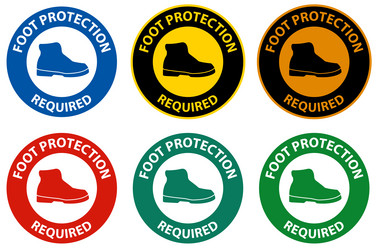 Notice foot protection required wall sign Vector Image