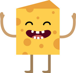 Cheese piece cartoon Royalty Free Vector Image