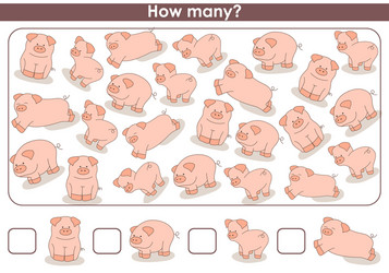Count how many pigs counting game for children Vector Image