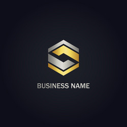 Rainbow polygon emblems hi tech logo set Vector Image