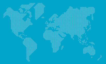 Simplified world map drawn with round dots Vector Image