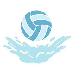 Waterpolo ball with water splash cut out Vector Image