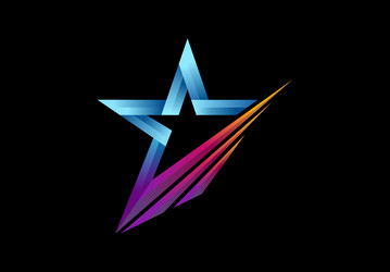 3d star comet flaming meteor logo Royalty Free Vector Image