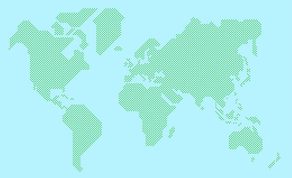 Simplified world map drawn with round dots Vector Image