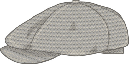 Single retro tweed cap old fashioned style head Vector Image