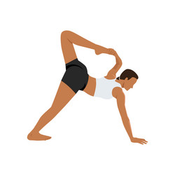 Woman doing samson stretch exercise Royalty Free Vector