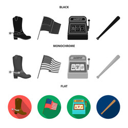 Cowboy boots national flag slot machine Royalty Free Vector
