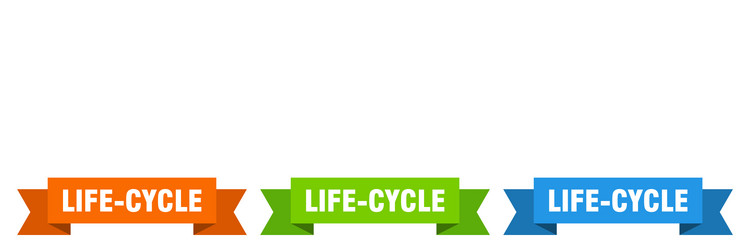 Life-cycle ribbon paper band banner Royalty Free Vector