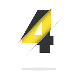 Number 4 logo logotype design Royalty Free Vector Image